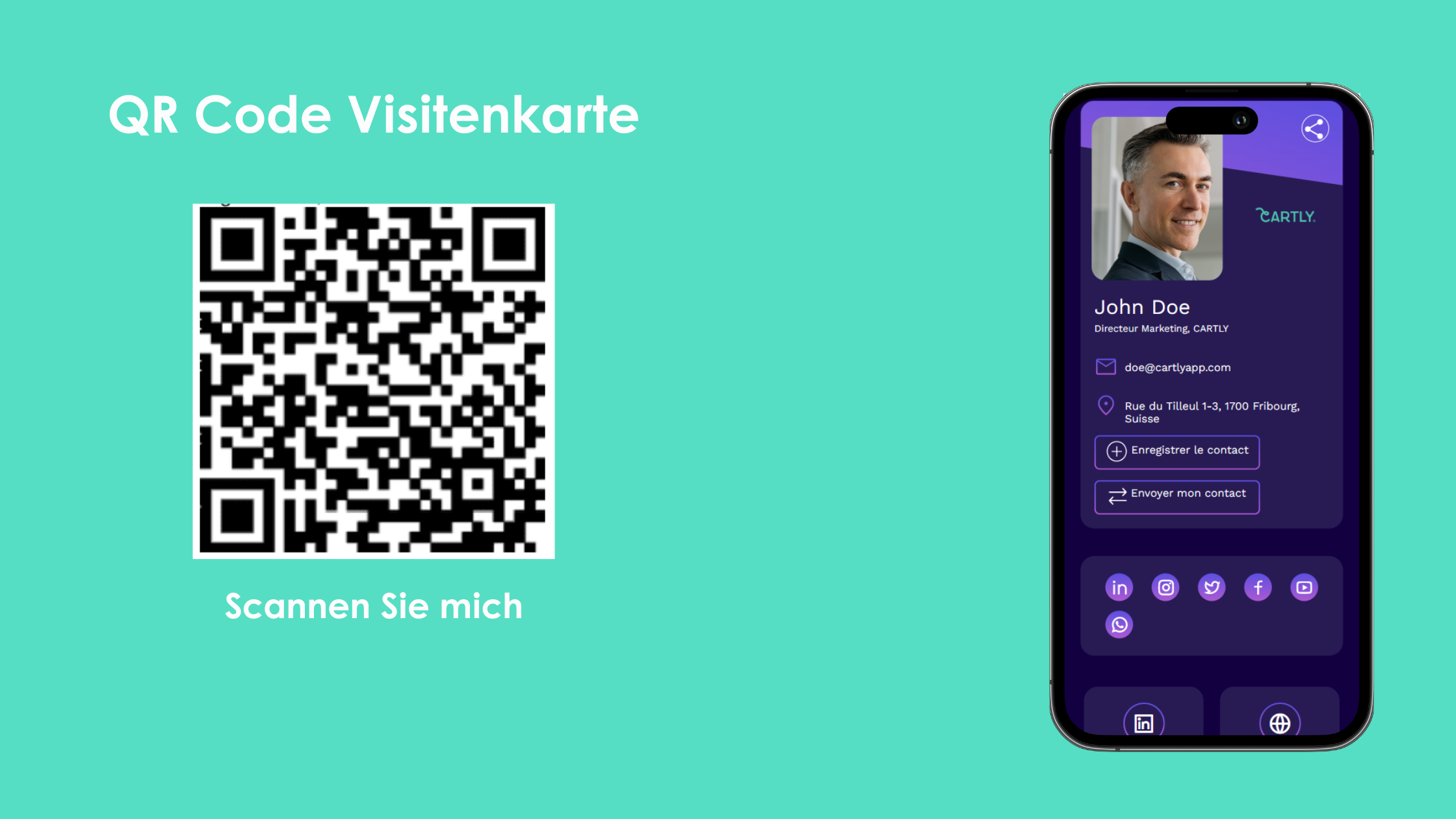 QR Code Visitenkarte mit CARTLY